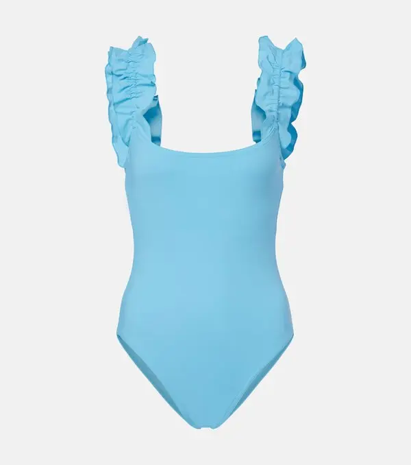 KARLA COLLETTO Willow Ruffled One-piece Swimsuit - Blue