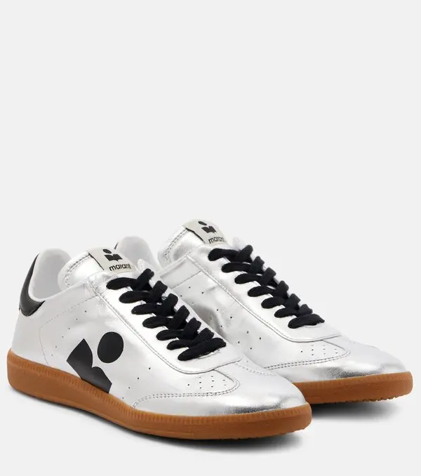 Isabel Marant Étoile Kaycee Metallic Leather Sneakers - Silver