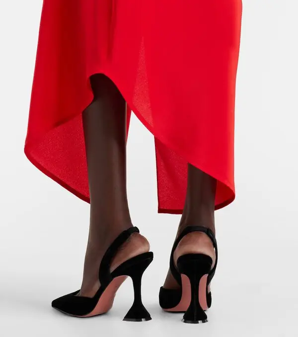 Amina Muaddi Holli 95 Velvet Slingback Pumps