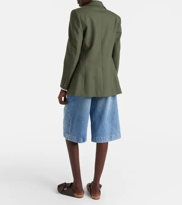 FRAME Amelia Gray High-rise Denim Shorts