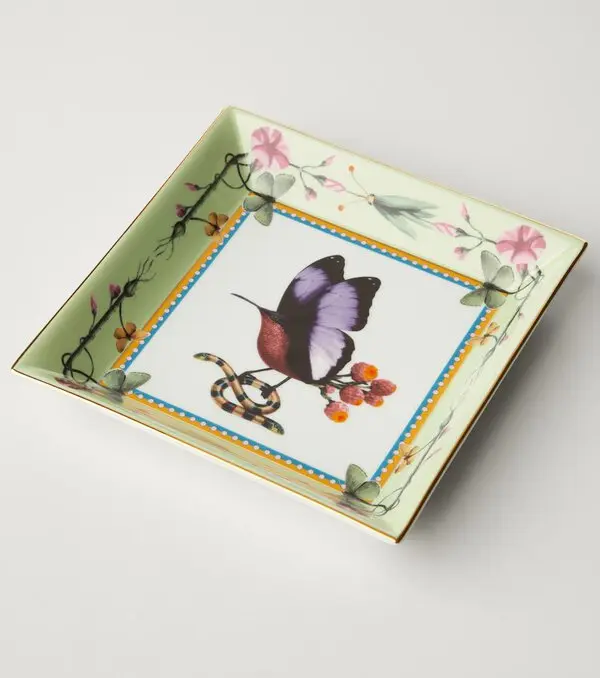 La DoubleJ Butterbird Porcelain Decorative Tray Beto Val