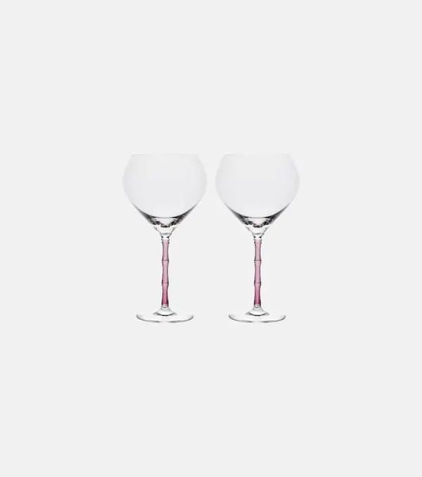 La DoubleJ Bamboo Balloon Set Of 2 Glasses - Transparent