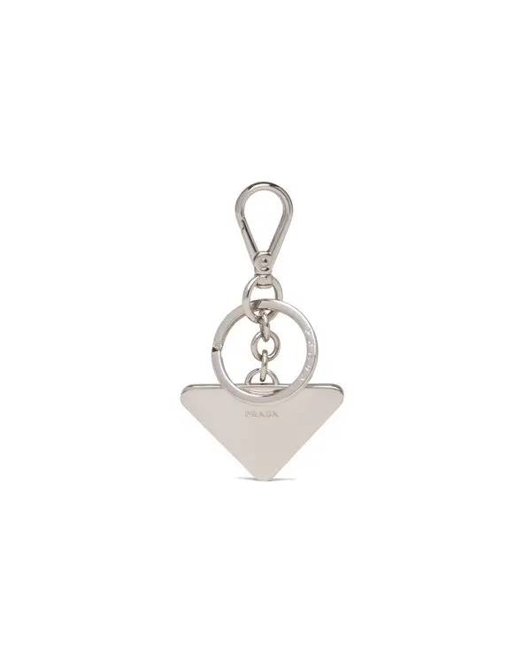 Prada Saffiano Leather And Metal Keychain