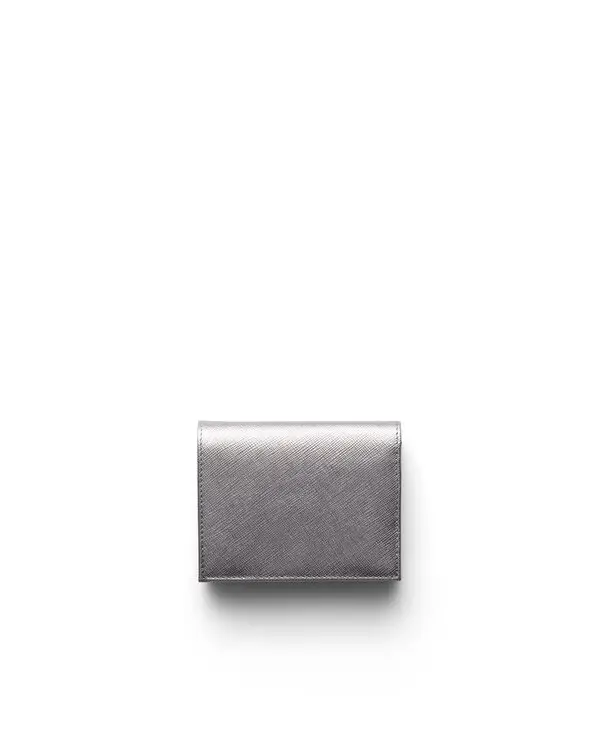 Prada Small Saffiano Leather Wallet - Chrome