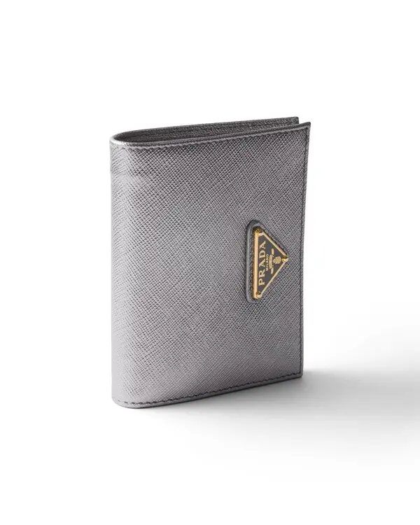 Prada Small Saffiano Leather Wallet - Chrome