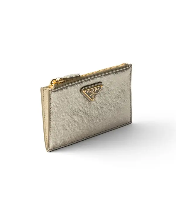 Prada Saffiano Leather Card Holder - Pyrite