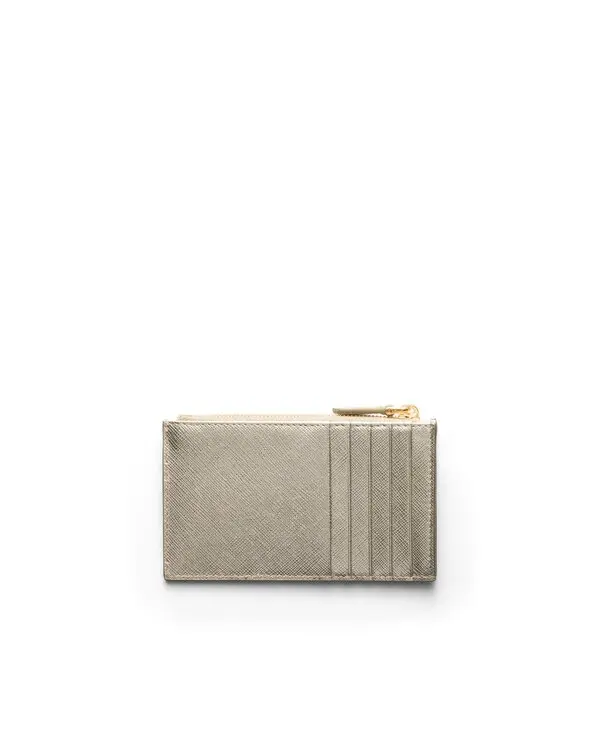 Prada Saffiano Leather Card Holder - Pyrite