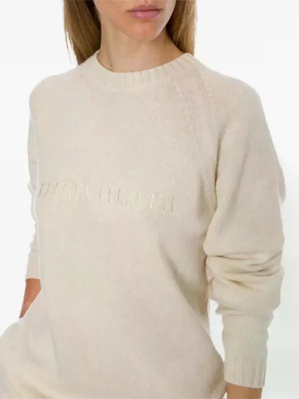 Alberta Ferretti Logo Embroidered Sweater - Neutrals