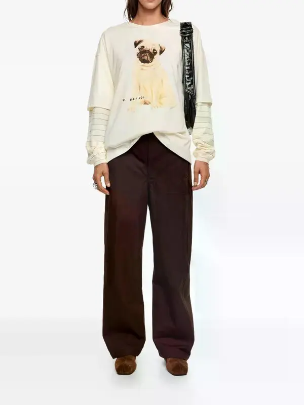 Bimba Y Lola Graphic Print T-shirt - Neutrals