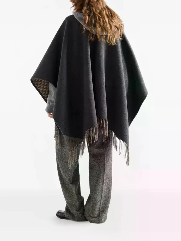 Prada Reversible Fringed Poncho