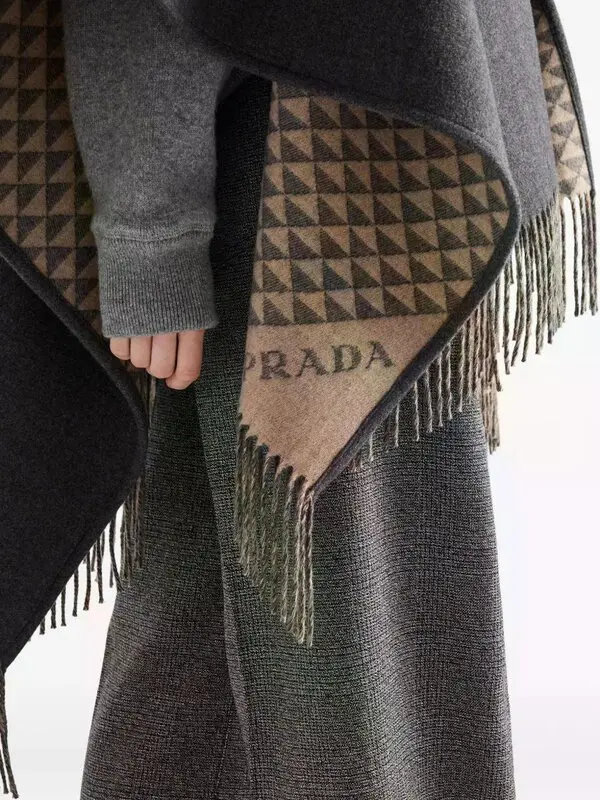 Prada Reversible Fringed Poncho