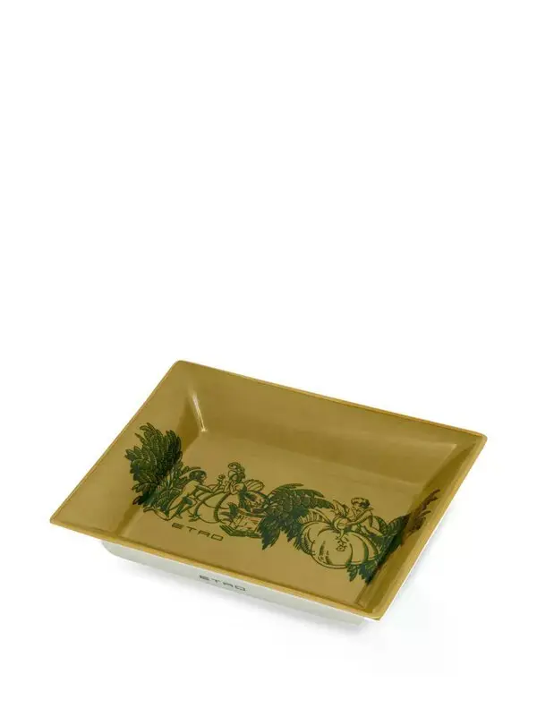 Etro Amanti-motif Porcelain Tray - Yellow