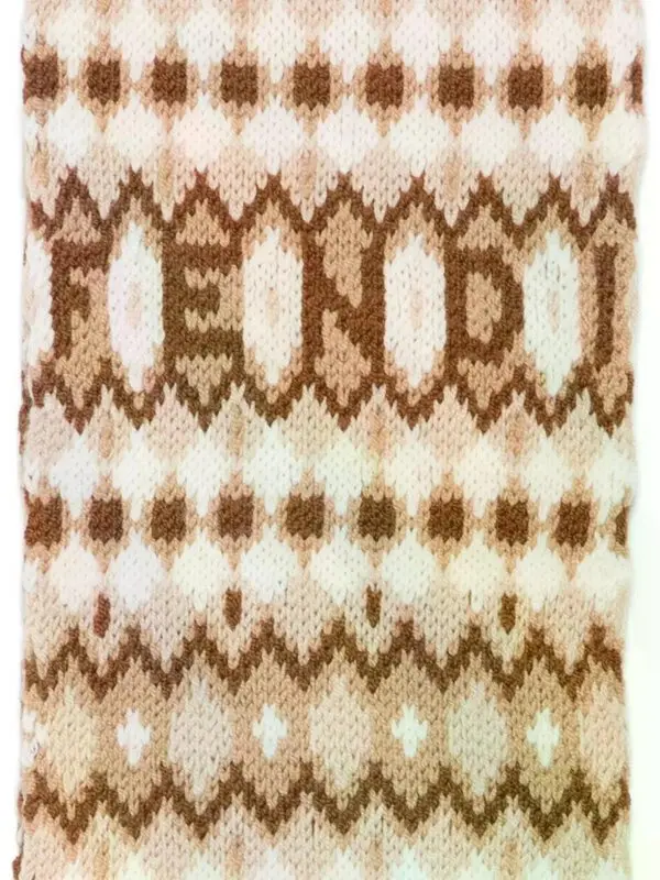 Fendi Geometric-pattern Scarf - Brown