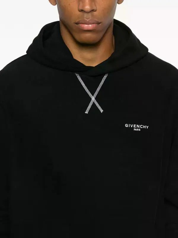 Givenchy Cross-stitching Logo Detail Hoodie