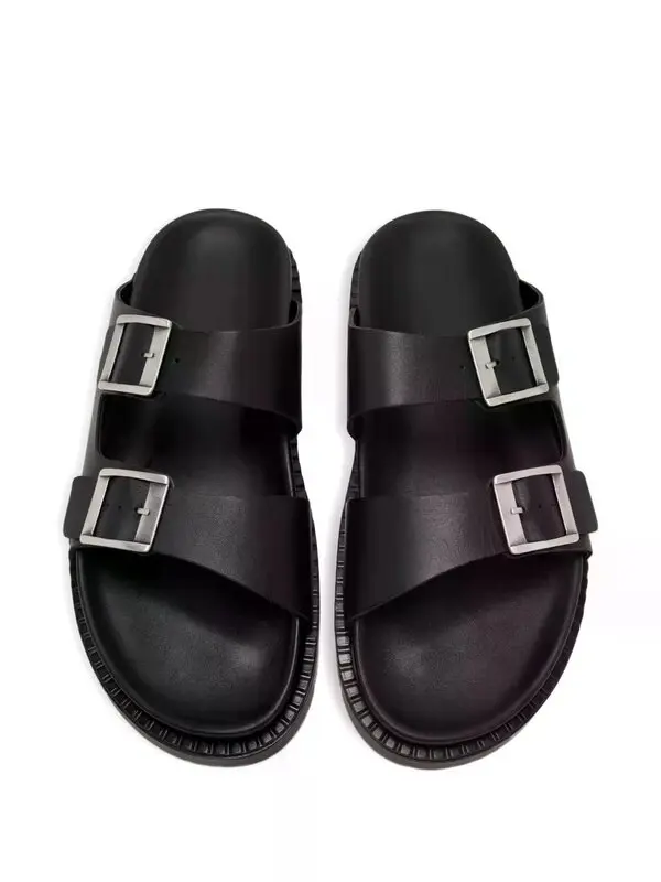 FORSA Curtis Buckle-strap Slides - Black