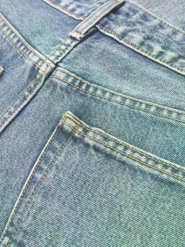 GANNI Logo-patch Straight-leg Jeans