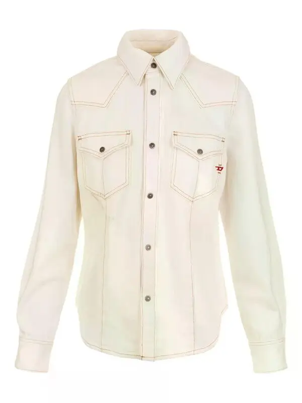 DIESEL® De-waves Pointed Collar Shirt With Chest Pockets - Neutrals