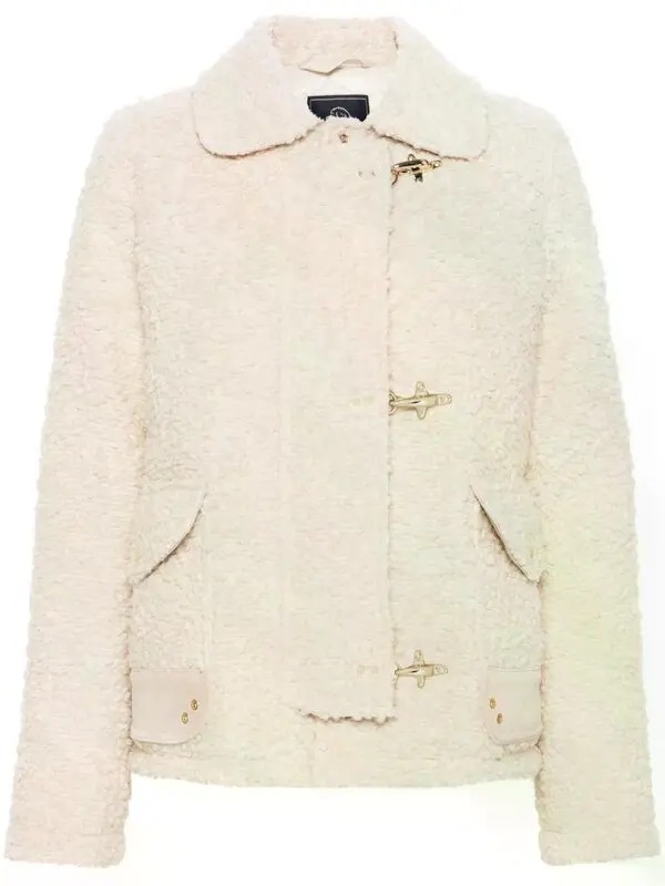 FAY Padded Jacket With Classic Collar And Textured Finish - Neutrals