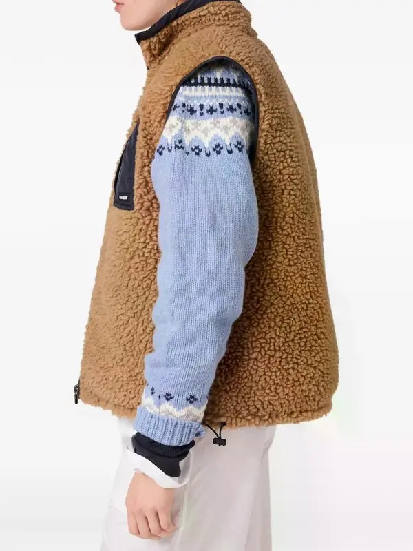 Miu Miu Teddy Down Vest With Technical Pong - Brown