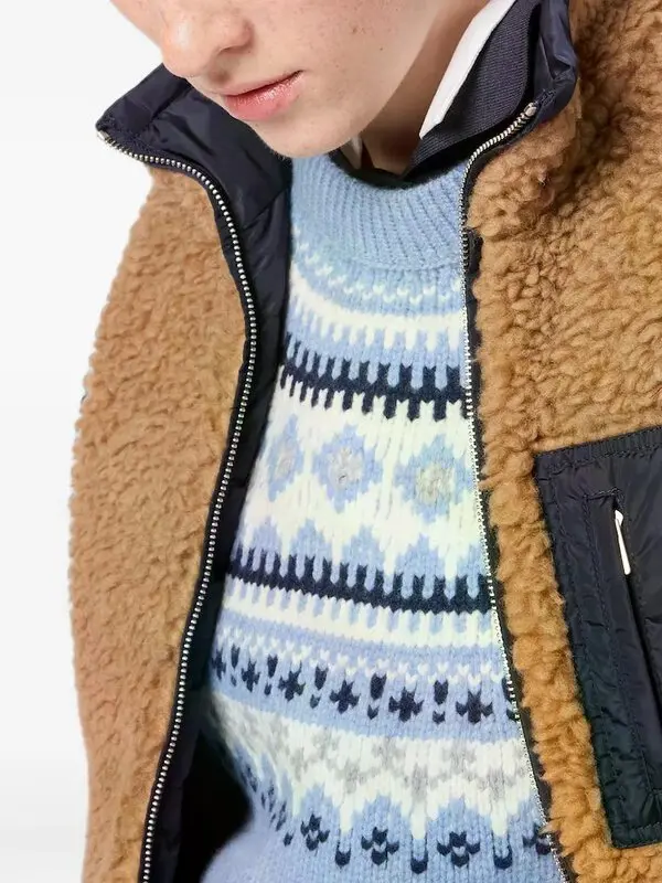 Miu Miu Teddy Down Vest With Technical Pong - Brown