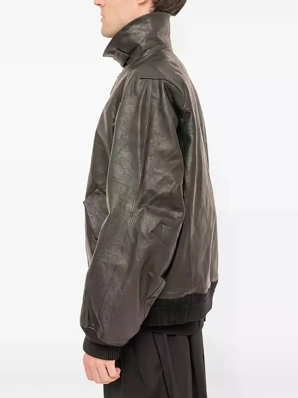 DEVOA Zip-up Calf Leather Jacket