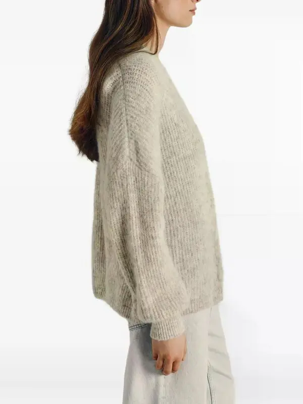 American Vintage Long-sleeve Ribbed Knit Cardigan