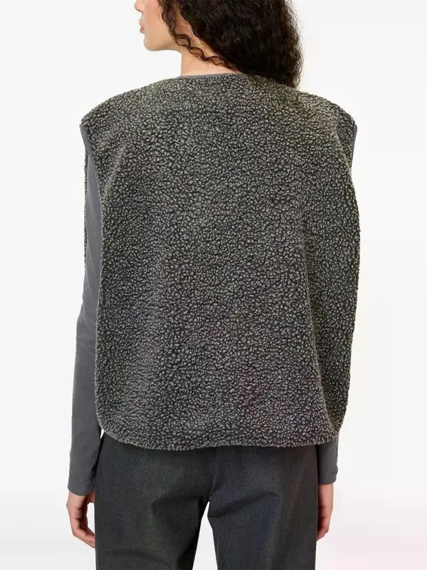 American Vintage Shearling Texture Gilet - Grey