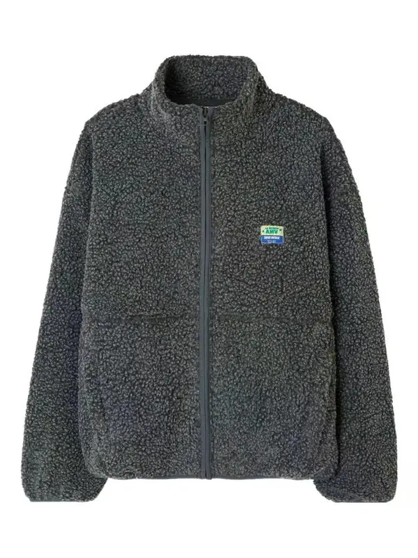 American Vintage Hoktown Zip-up Shearling Effect Jacket - Grey