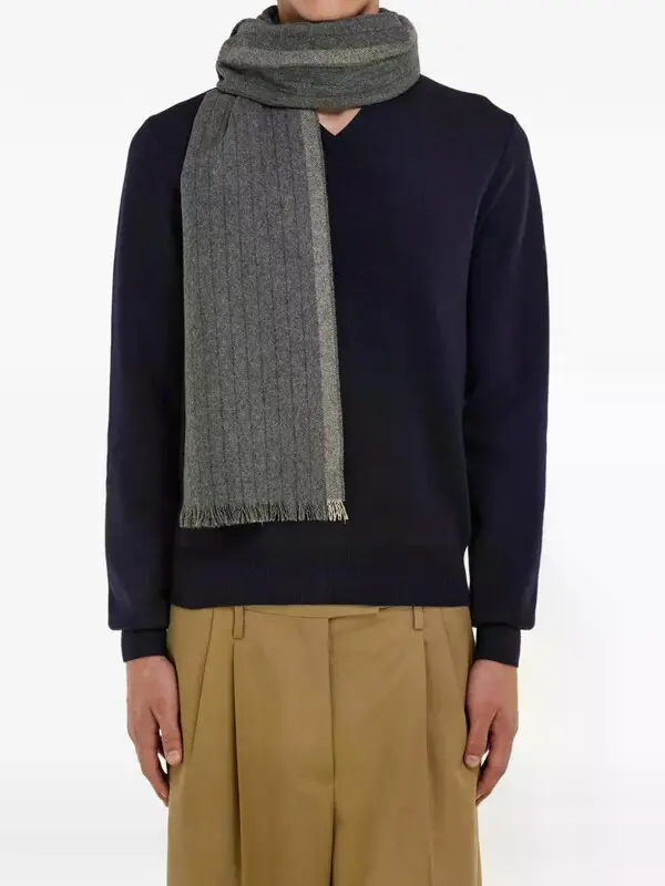 FERRAGAMO Striped Fringe Scarf