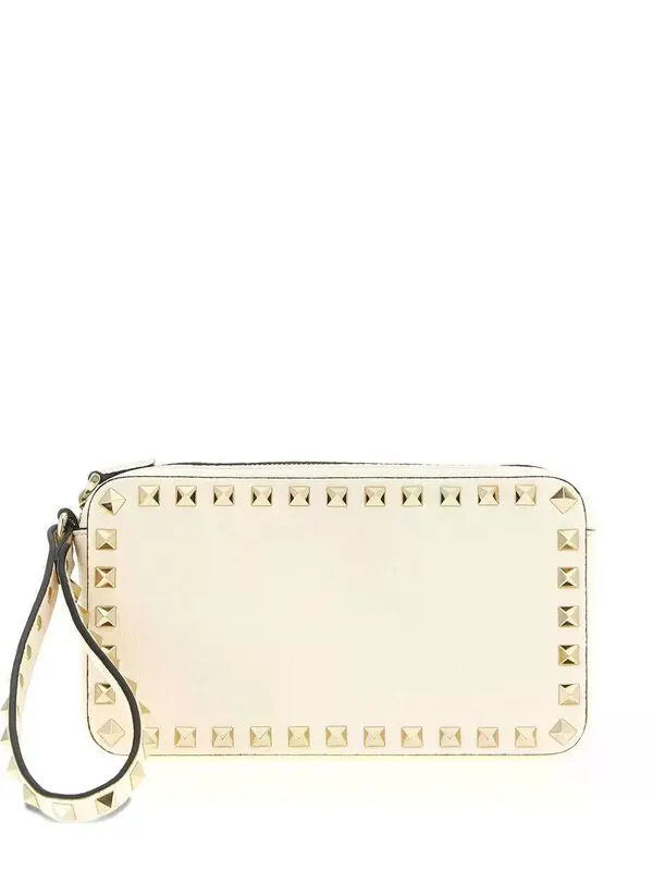 Valentino Garavani Rockstud Wrist-strap Clutch Bag - Neutrals