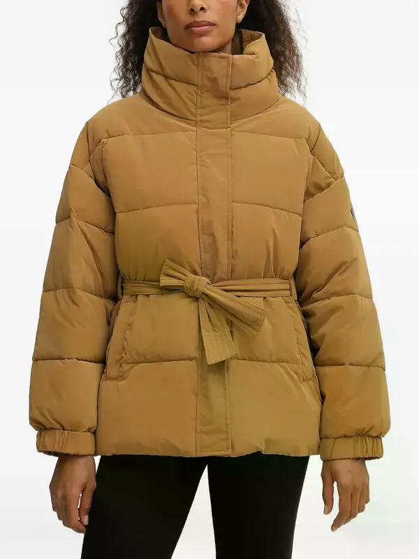 EA7 Quilted Belted Jacket - Brown
