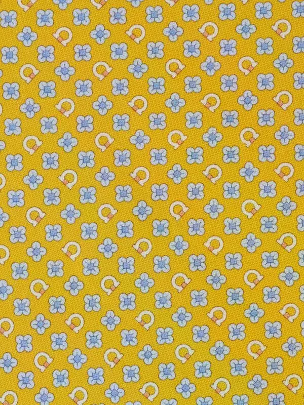 FERRAGAMO Gancini Flower-print Silk Neck Tie