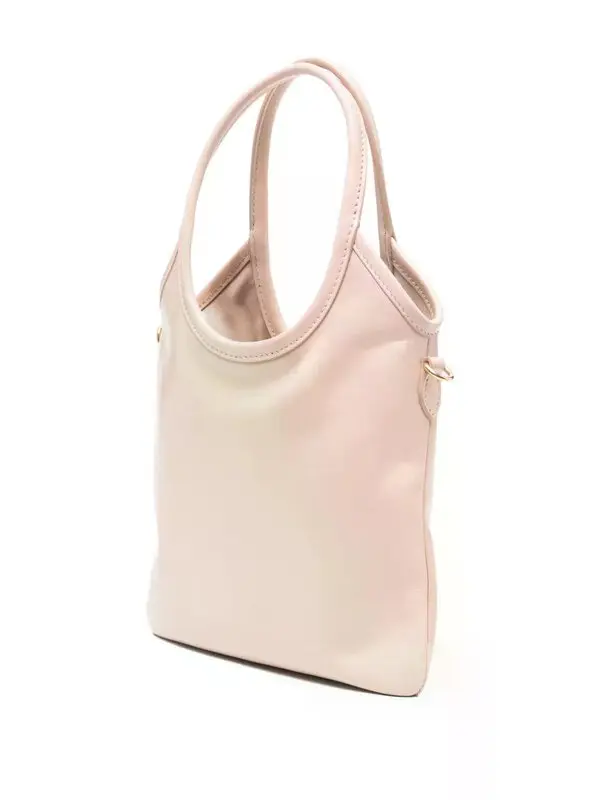 Miu Miu Logo Embossed Calf Leather Tote Bag