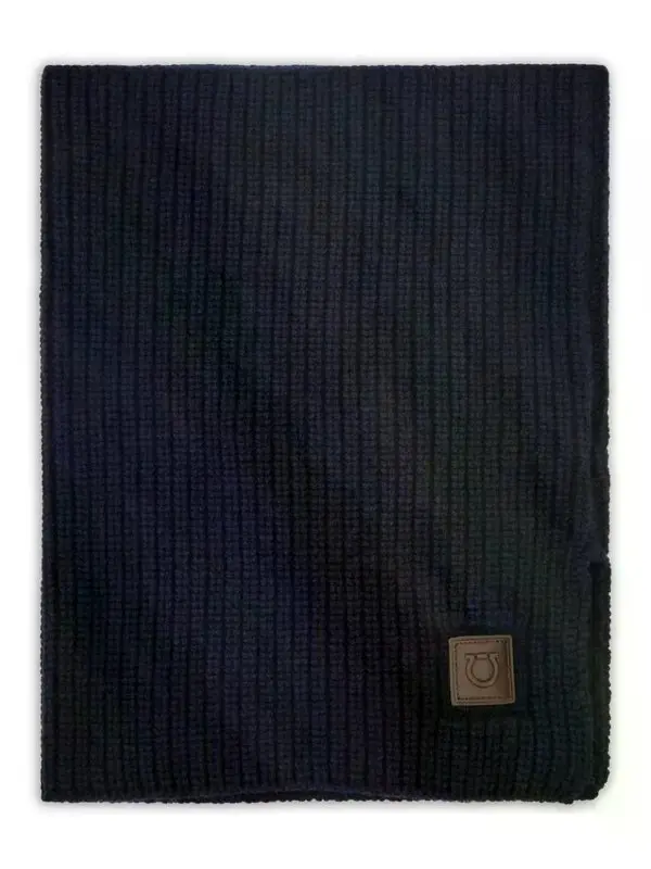 FERRAGAMO Ribbed Knit Neck Warmer - Blue