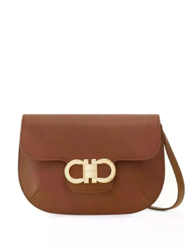 FERRAGAMO Double Gancini Mini Bag - Brown