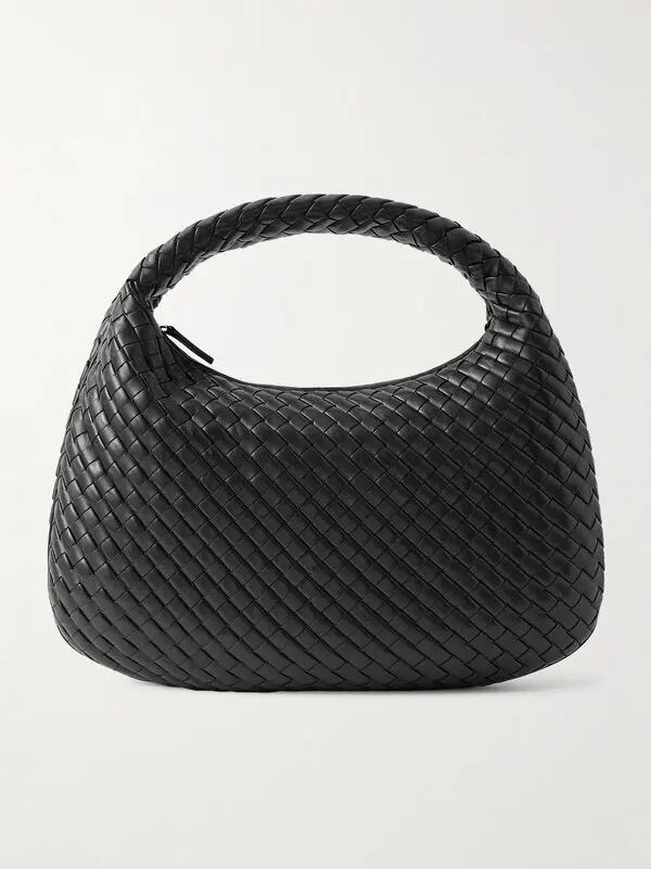 Bottega Veneta Medium Intrecciato Leather Shoulder Bag - Black