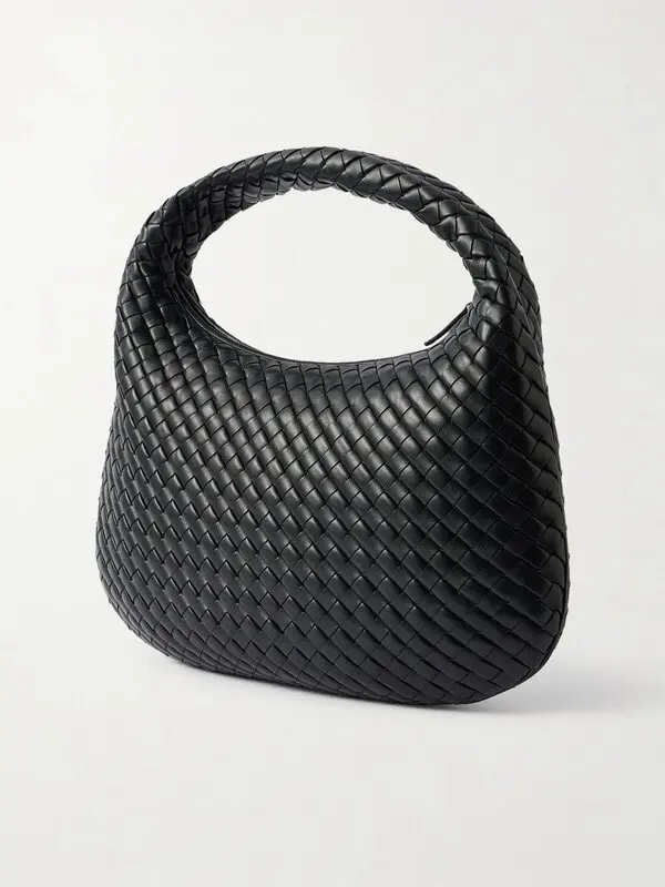 Bottega Veneta Medium Intrecciato Leather Shoulder Bag - Black