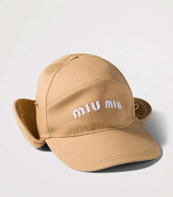 Miu Miu Embroidered Cotton Baseball Cap