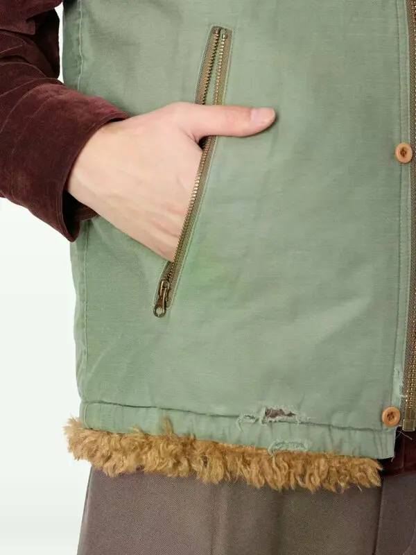 Kolor Dragon Embroidered Shearling Gilet