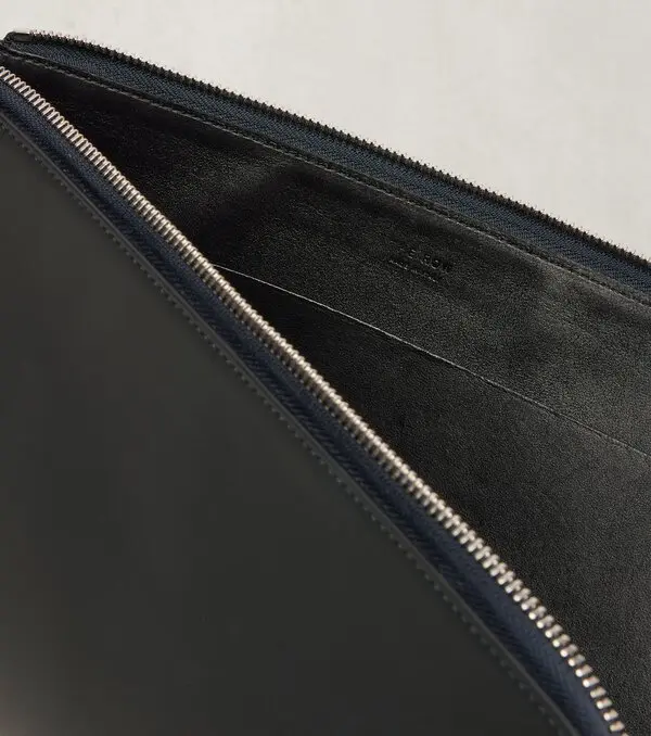 THE ROW Portfolio Leather Pouch - Black