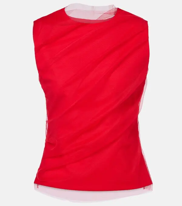 Dorothee Schumacher Draped Tulle Top - Red