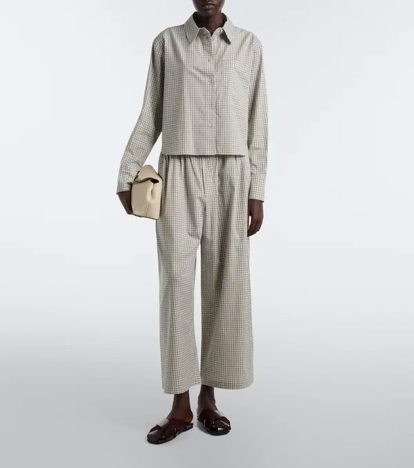 Proenza Schouler Checked Cotton Wide-leg Trousers