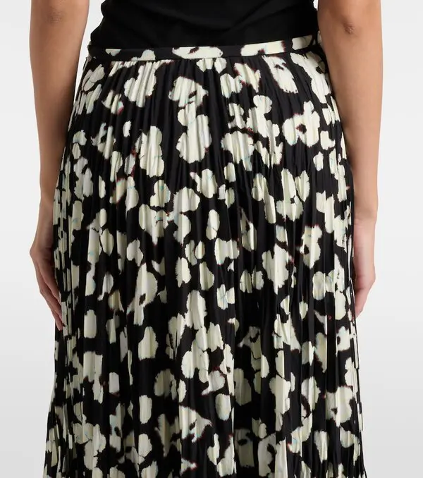 Proenza Schouler Floral Print Pleated Midi Skirt