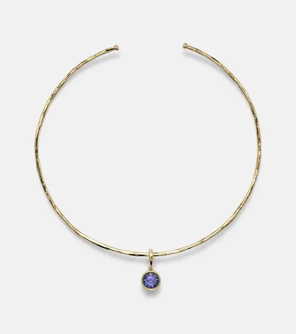 OCTAVIA ELIZABETH 18kt Yellow Diamond And Tanzanite Pendant Choker - Gold