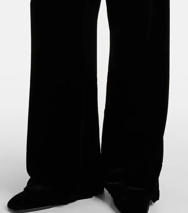 Asceno Austin Velvet Wide-leg Pants