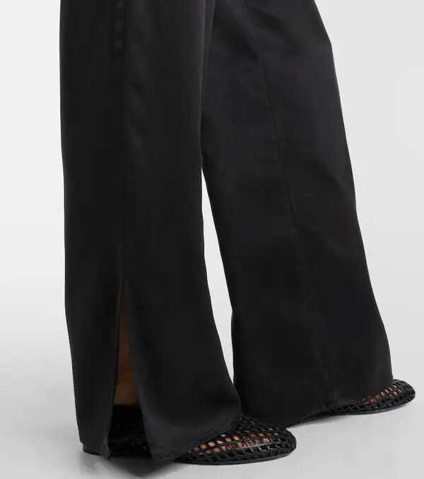 Asceno Loreto Silk Charmeuse Wide-leg Pants - Black