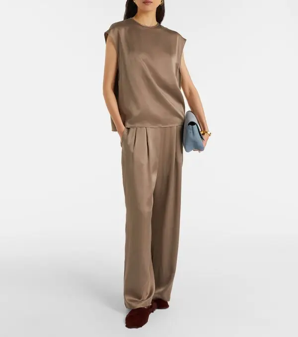 Asceno Isola Silk Wide-leg Trousers