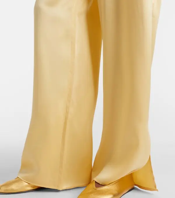 Asceno Loreto Silk Charmeuse Wide-leg Pants