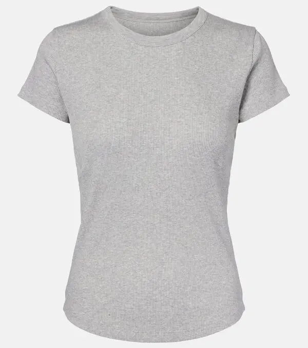 Isabel Marant Étoile Taomi Ribbed-knit Cotton Jersey T-shirt - Grey