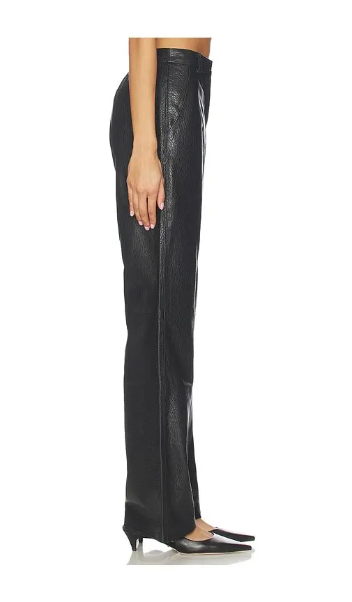 AEXAE Leather Pebble Straight Leg Pant